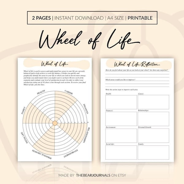 Life Wheel Template - Etsy