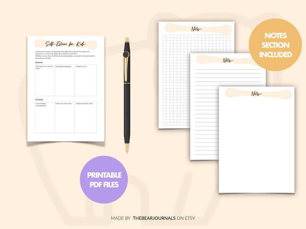 Self-esteem Journal for Kids, Self Confidence for Kids, Self Reflection ...