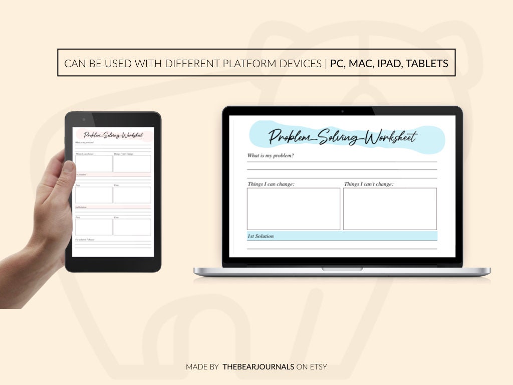 Problem Solving Worksheet, Problem Solving Template, Mental Health ...