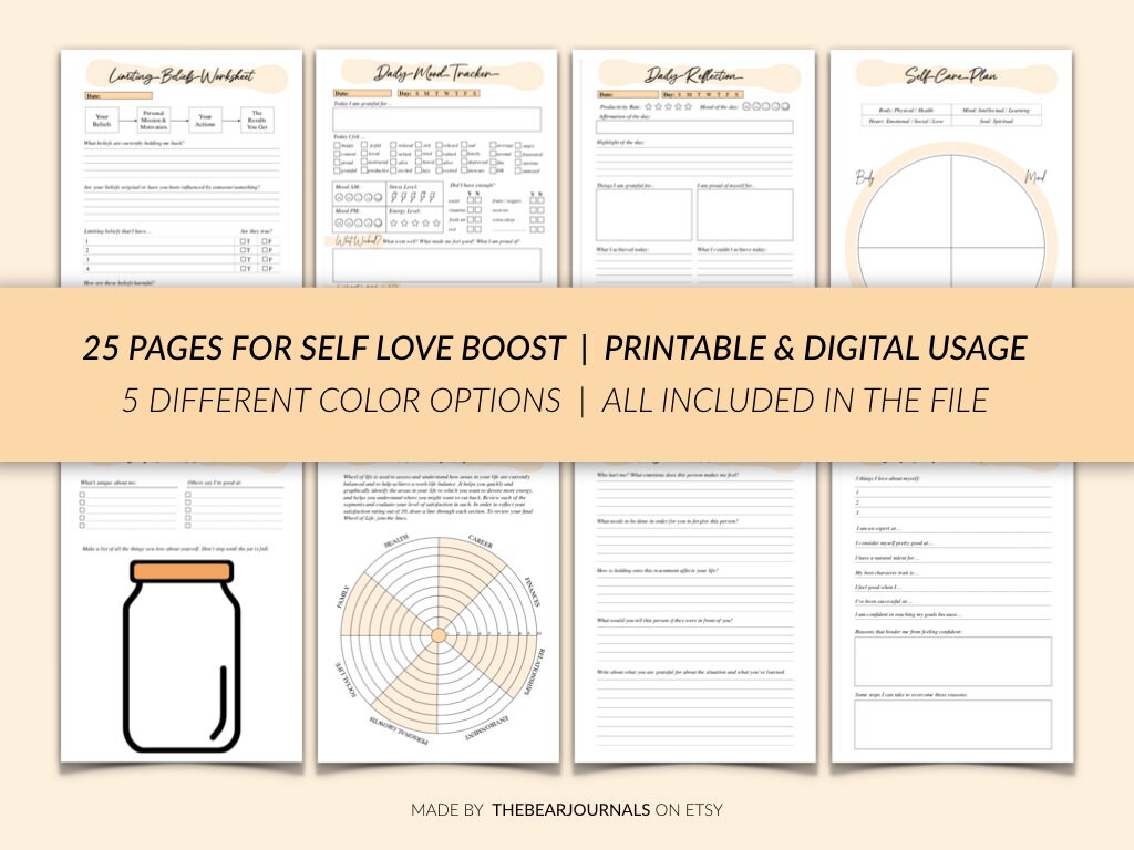 Self Love Journal, Self Care Planner, Self Love Workbook, Self Love ...