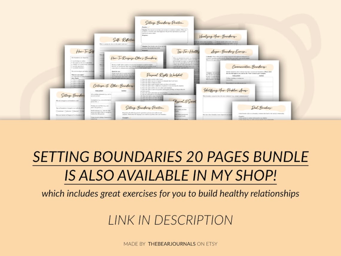 Setting Boundaries Worksheet, Setting Personal Boundaries, Relational ...