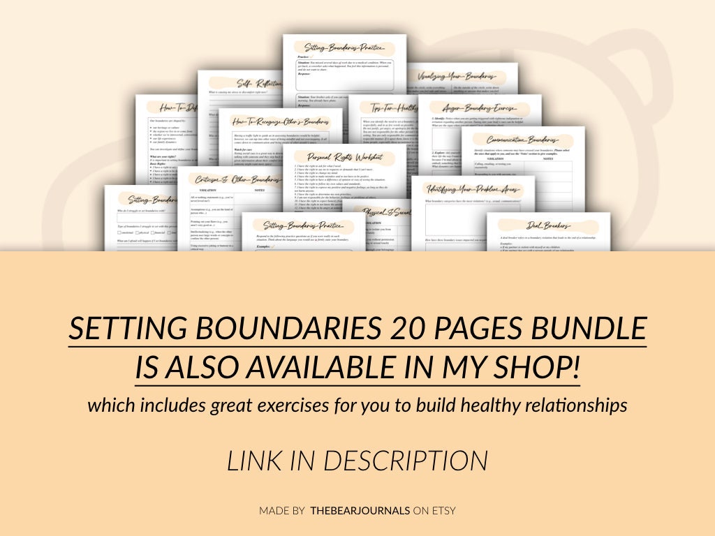 Setting Boundaries Worksheet, Setting Personal Boundaries, Relational ...