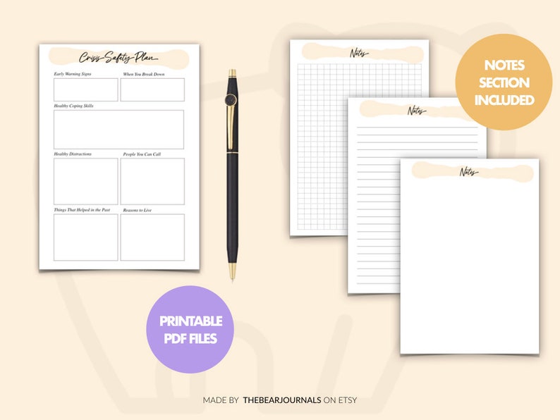 Crisis Safety Plan, Mental Health Crisis Plan, Counselling Worksheet ...