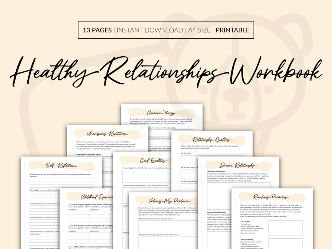 Healthy Relationships Workbook, Couples Therapy Journal, Relationship ...