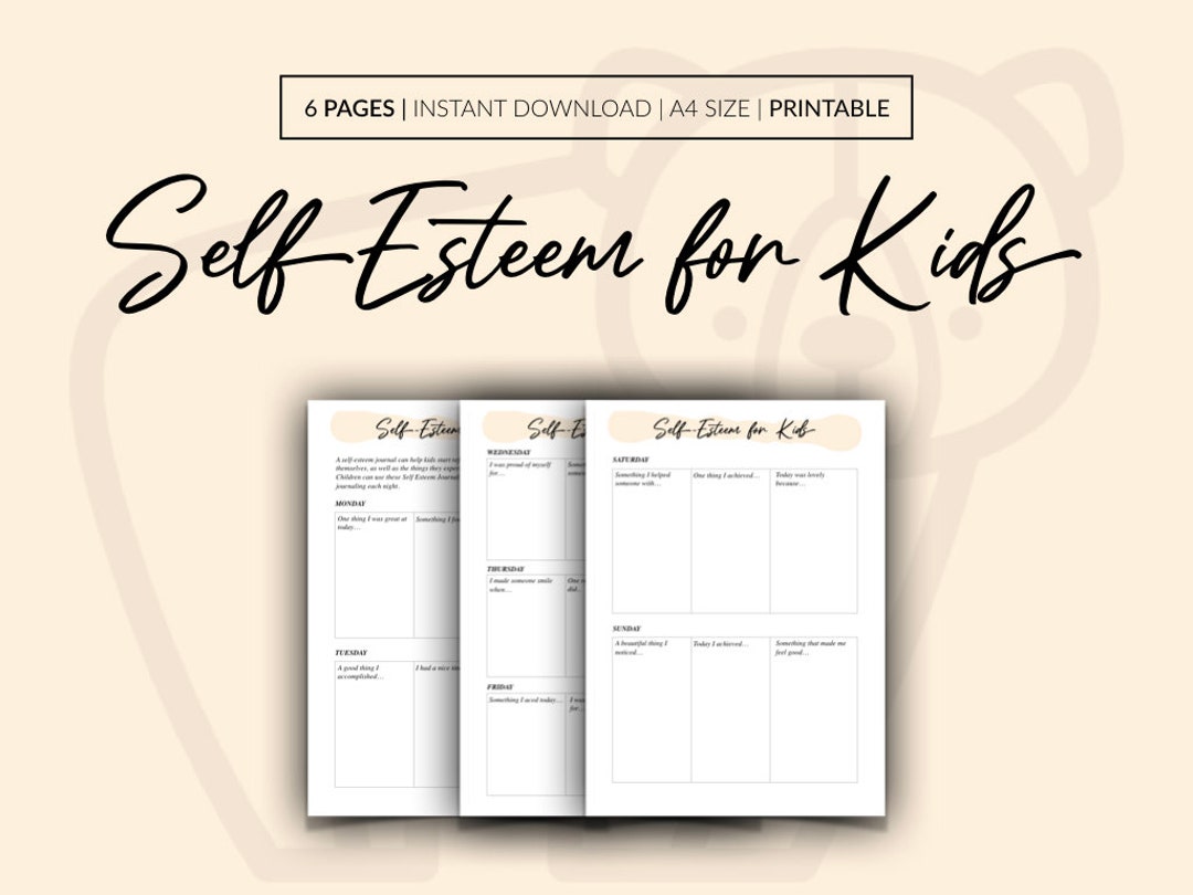 Self-esteem Journal for Kids, Self Confidence for Kids, Self Reflection ...