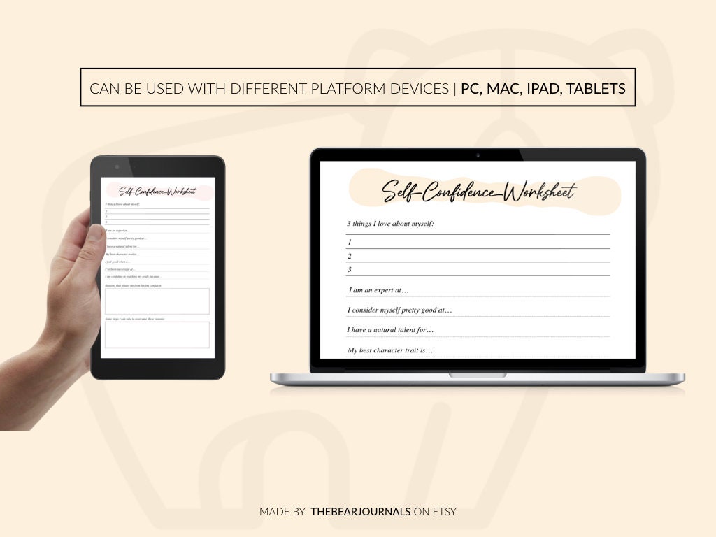 Self Confidence Worksheet, Self Esteem Journal, Self Doubt Worksheet ...