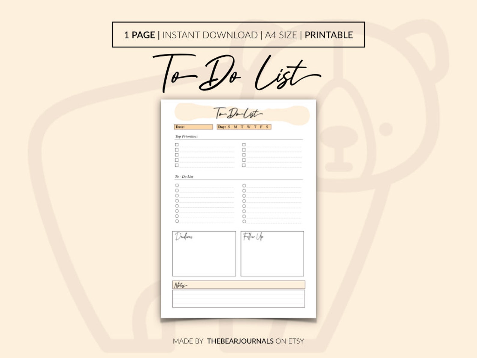 To Do List, Printable to Do List, Simple Tasks List Template ...