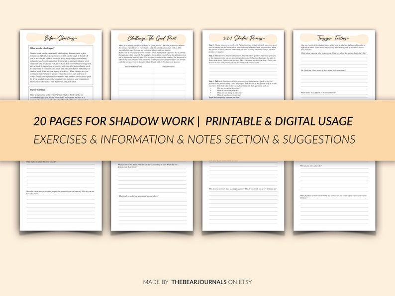 Shadow Work Journal, Shadow Work Workbook, Healing Journal, Shadow Work ...