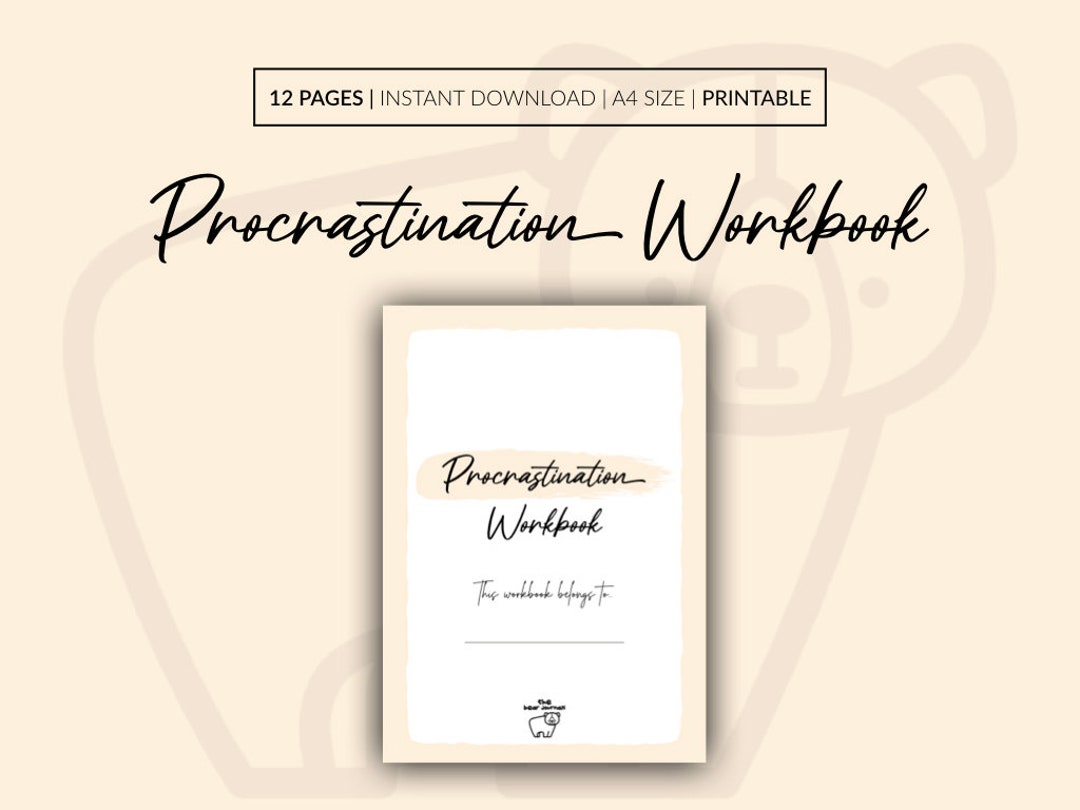 Procrastination Workbook, Focus Planner, Anti Procrastination Worksheet ...
