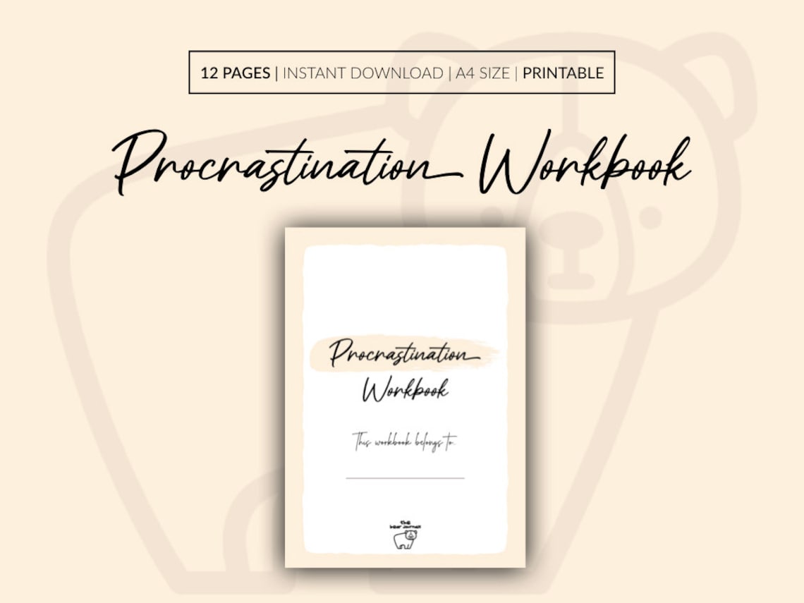 Procrastination Workbook, Focus Planner, Anti Procrastination Worksheet ...