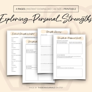 Personal Strengths Workbook, Discovery & Growth (A4 Printable) - Etsy