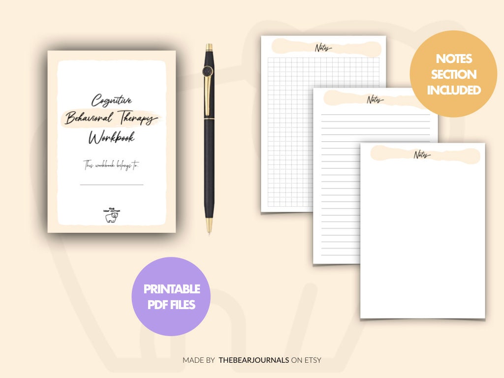 Cognitive Behavioral Therapy Workbook CBT Journal - Etsy