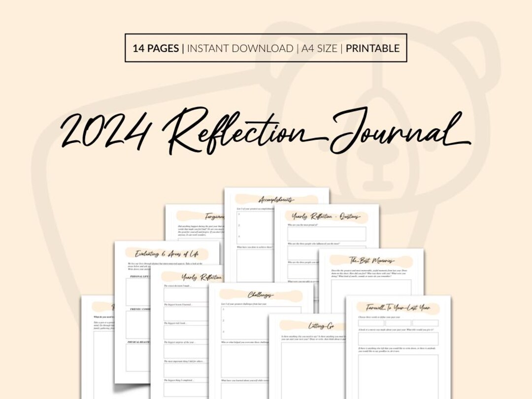 2024 Reflection Journal, End of Year Reflection, Annual Reflection ...
