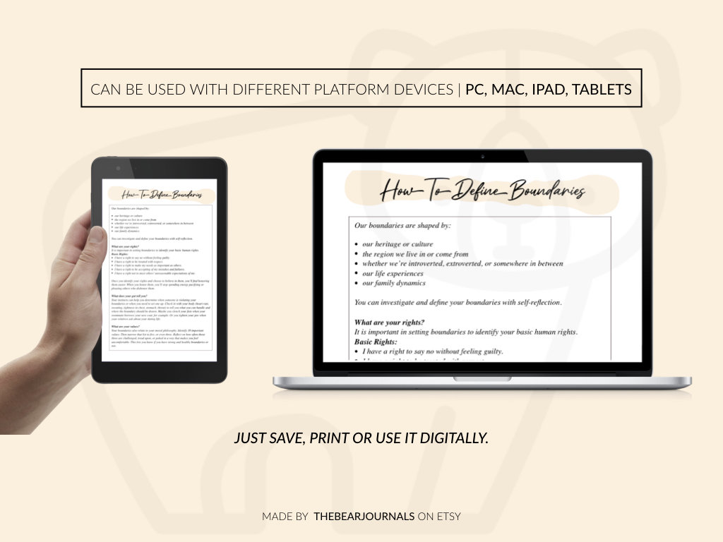 Setting Boundaries Journal, Boundary Worksheet, Boundary Setting Bundle, Personal Boundaries ...
