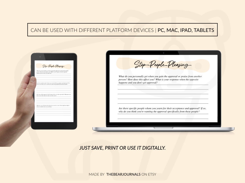 People Pleasing Worksheet, People Pleasing Workbook, Setting Healthy ...