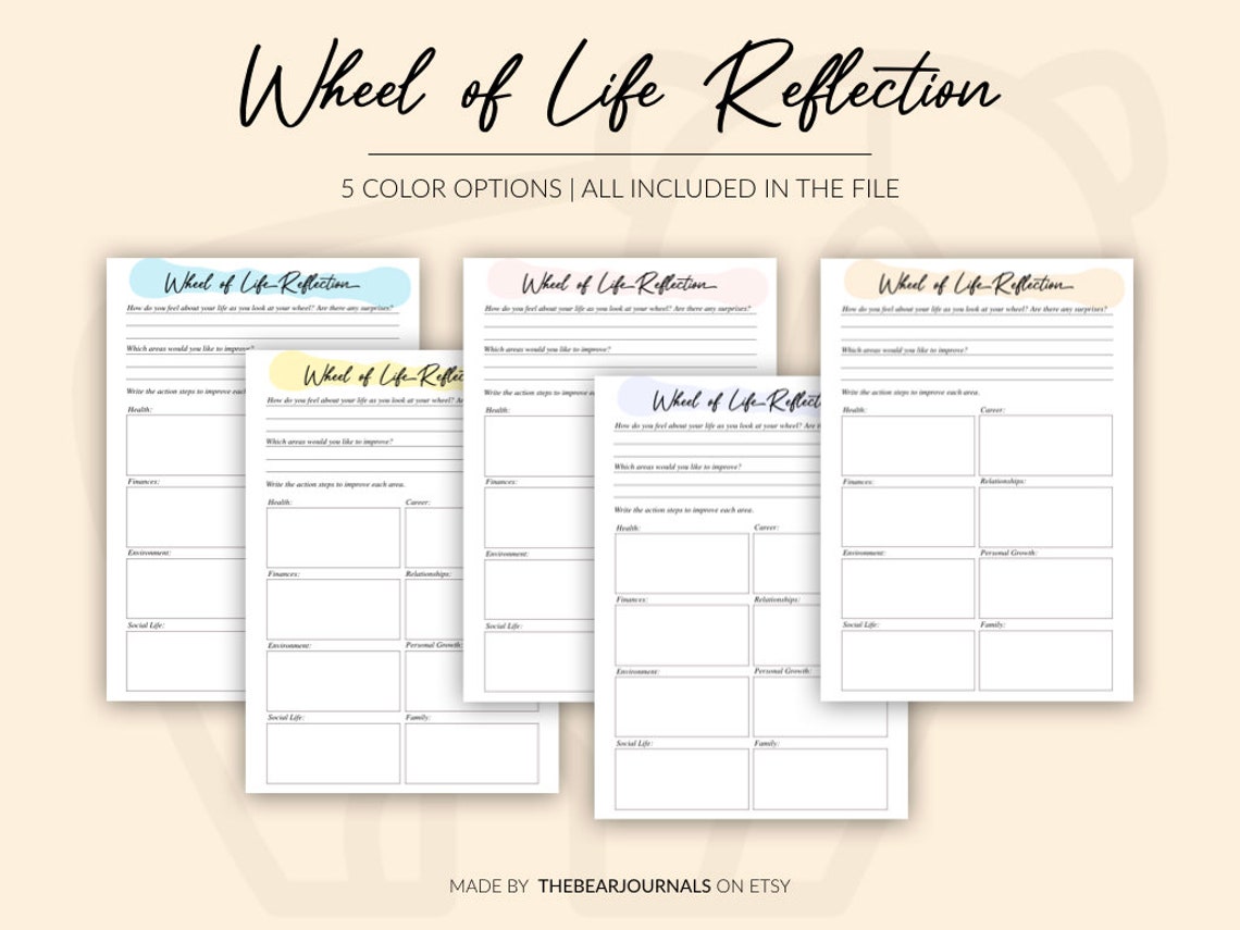 Wheel of Life Worksheet Template, Wheel of Life Printable Planner ...