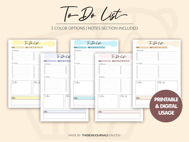 To Do List, Printable to Do List, Simple Tasks List Template ...