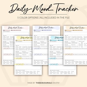 Daily Mood Tracker, Printable Emotion Journal, A4 (digital Download) - Etsy