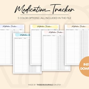 Medication Tracker Printable | Medical Planner Template | Healthcare ...