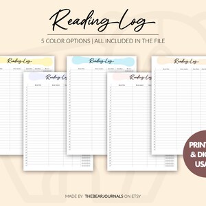 Reading Log, Digital Reading Journal, Digital Reading Planner, Reading ...