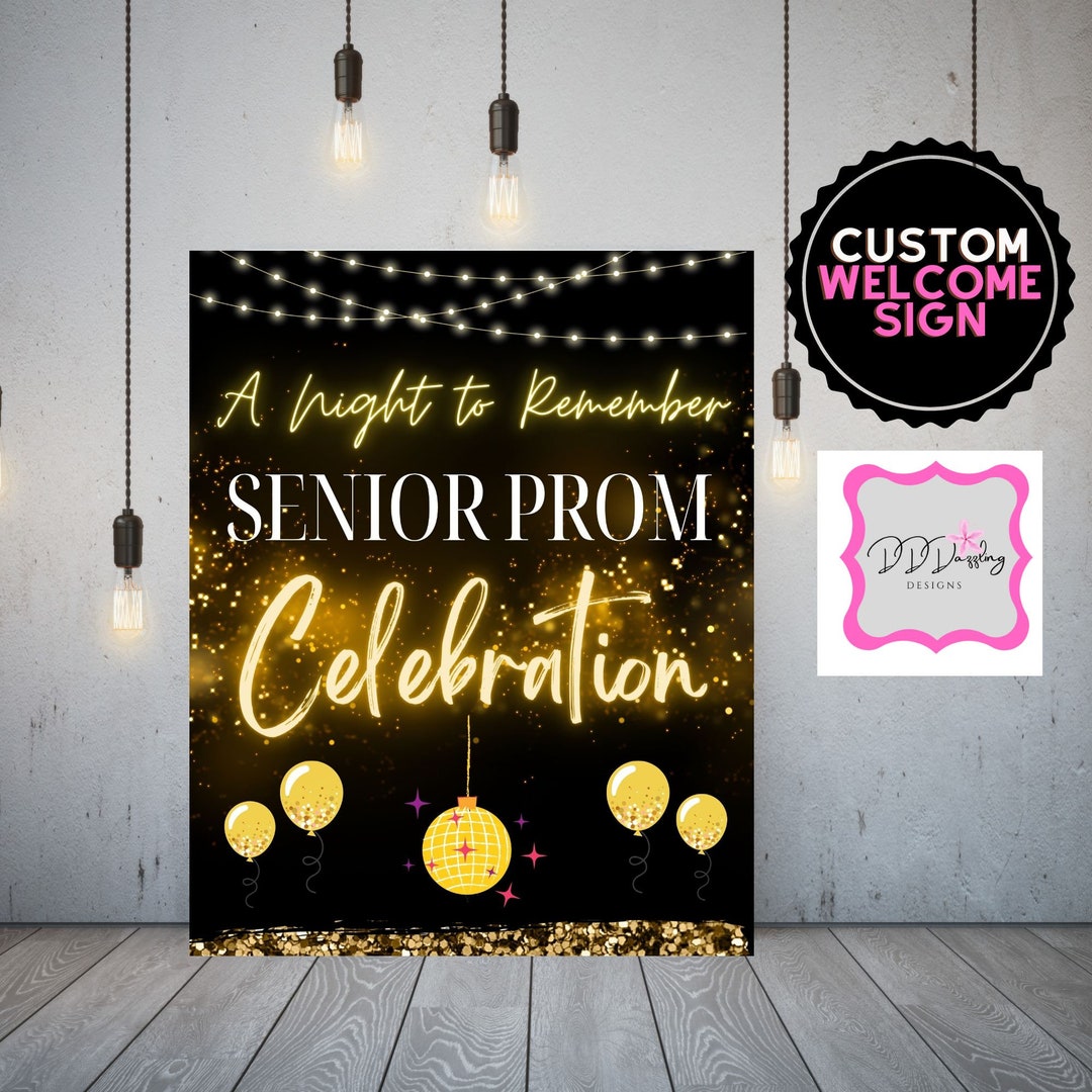 Pre-prom Party Sign, Custom Prom Tabletop Sign, Senior Year Party, Prom ...