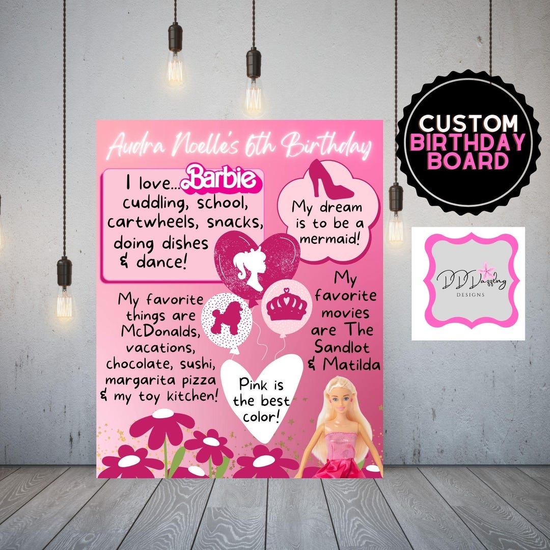Doll Party, Doll Birthday, Custom Birthday Doll Sign, Table Top Sign ...