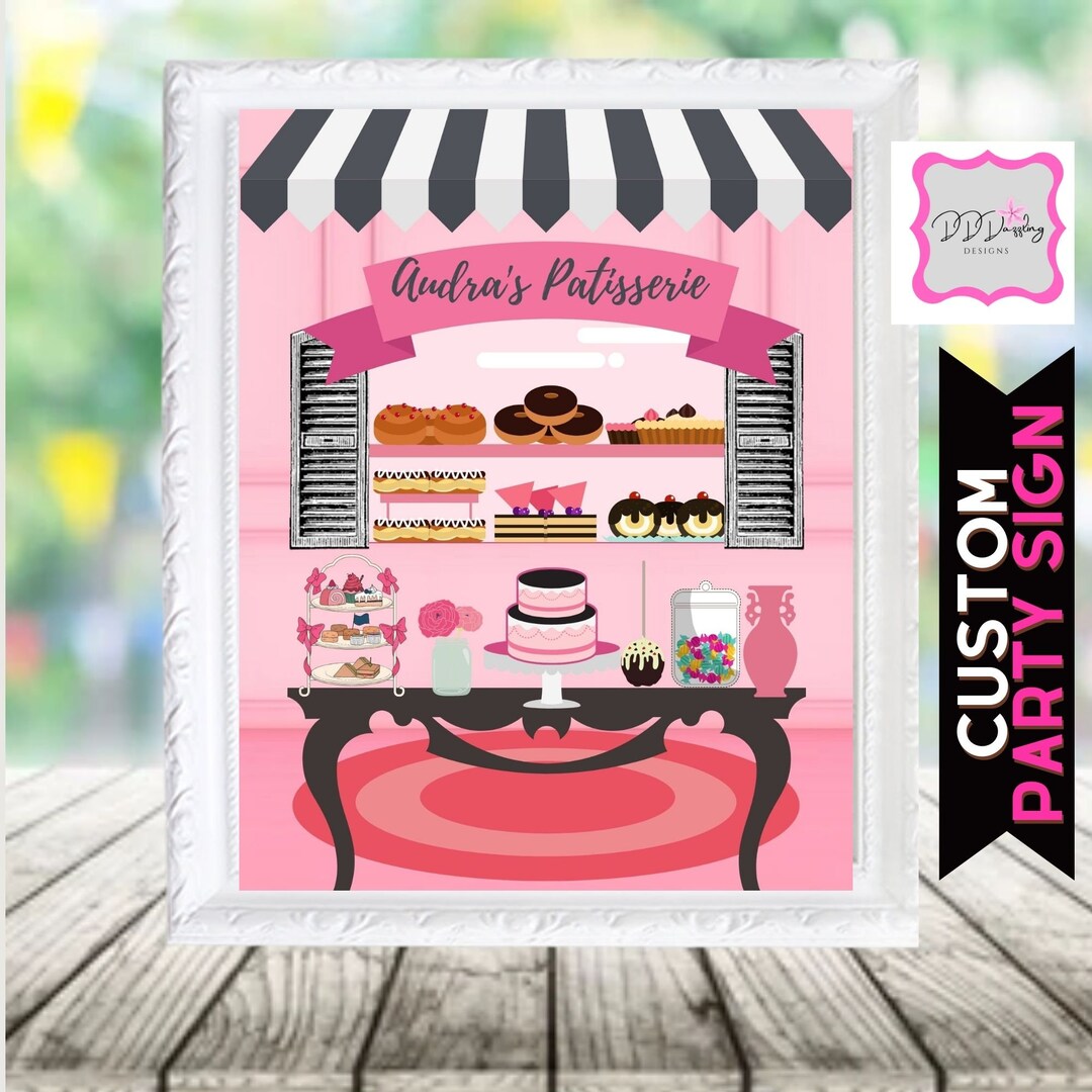 Paris Theme Party, Custom Dessert Table Poster, Personalized Candy ...