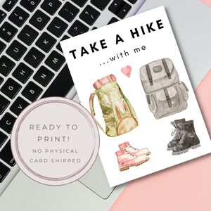Printable Hiking Love Card Wedding or Engagement Card Hiking - Etsy