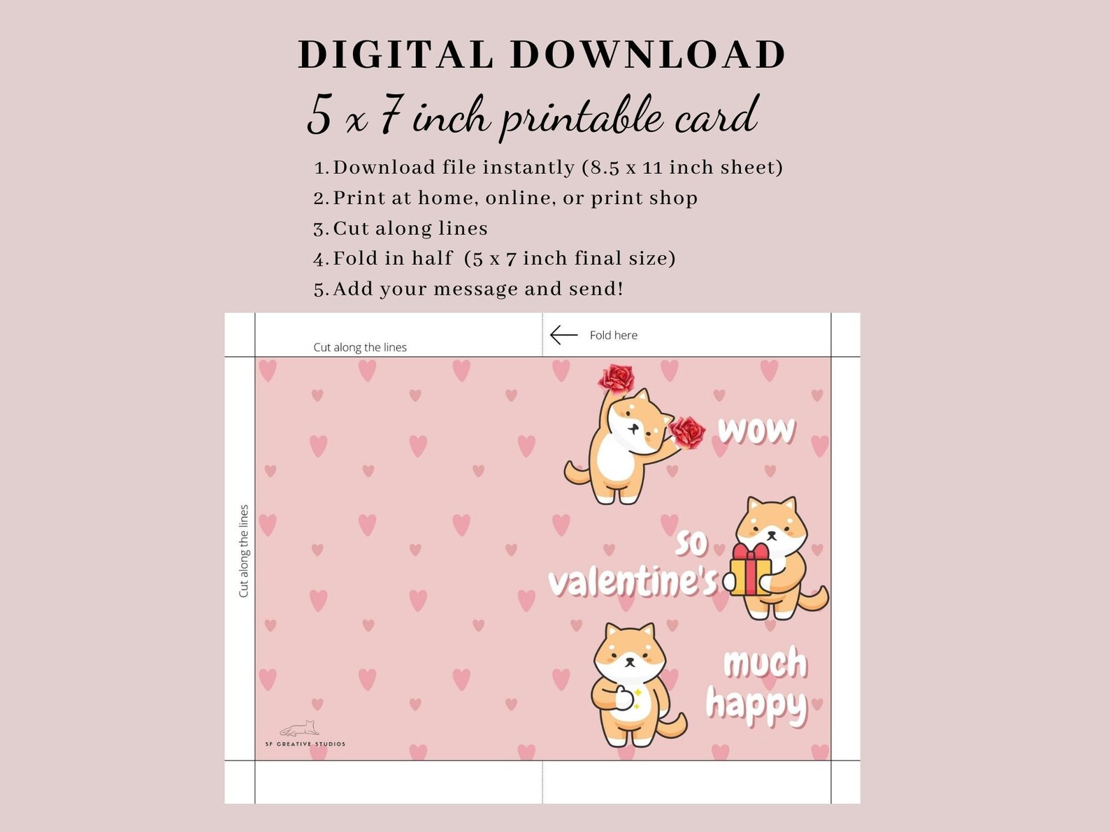 Printable Valentines Day Card, Cute Dog Meme Card, Valentine for Friend ...