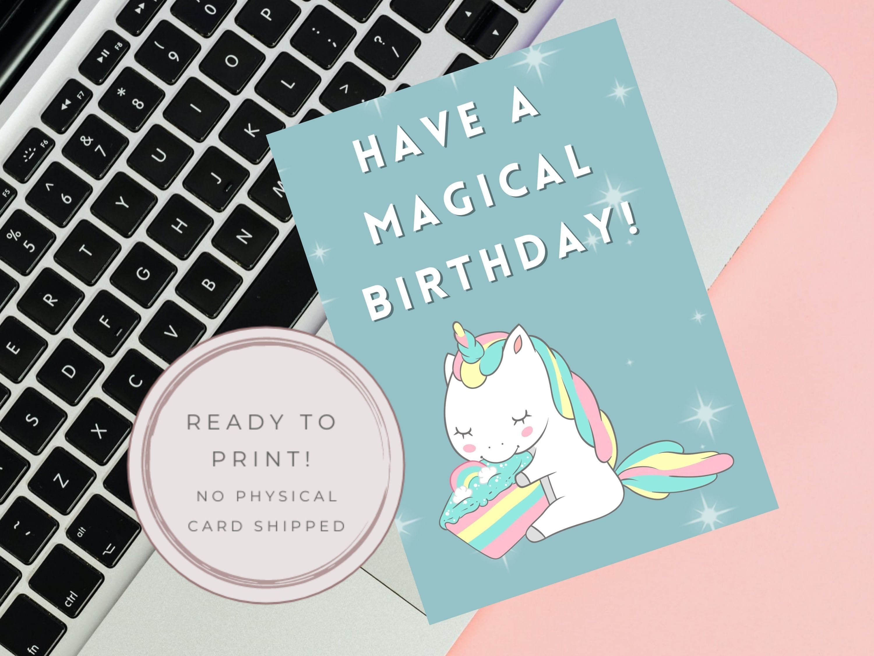 Unicorn Birthday Card, Happy Birthday Card for Girls, Cute Unicorn ...
