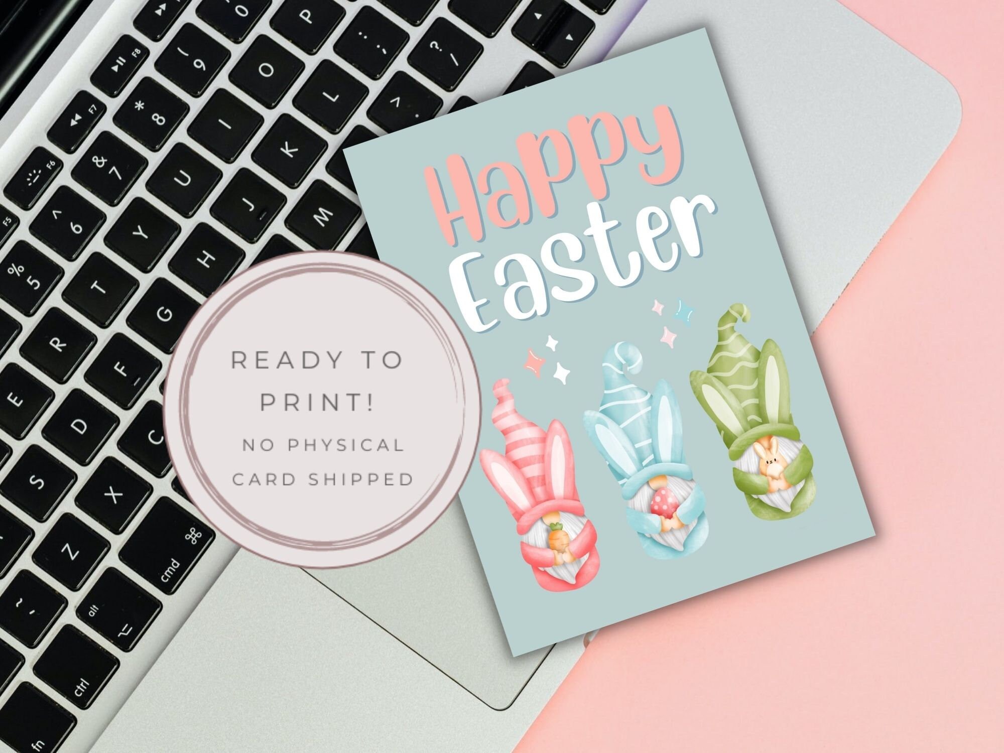 Printable Gnome Easter Card, Easter Gnome Greeting Card, Garden Gnome ...