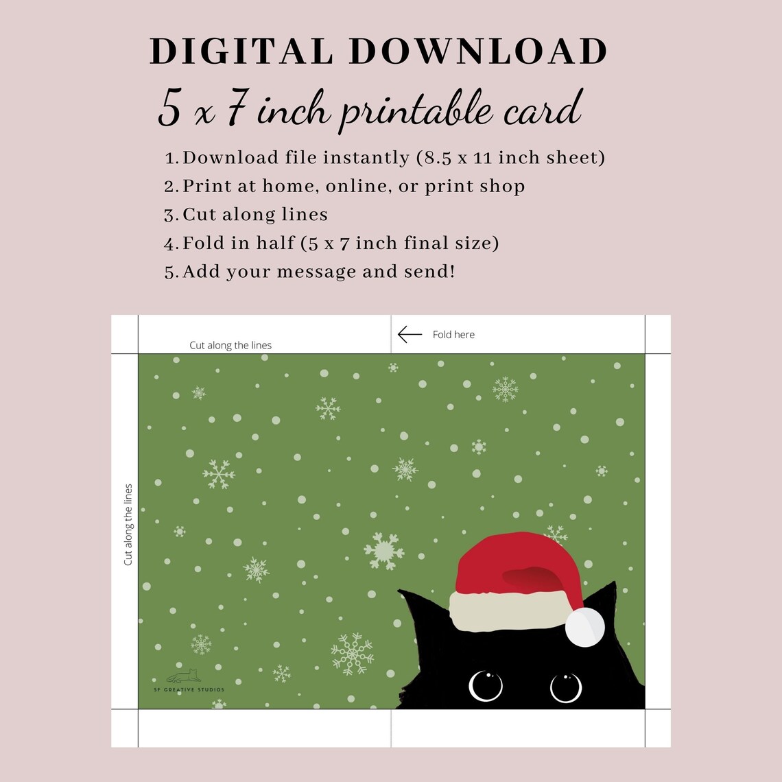 Black Cat Christmas Card Cute Cat Holiday Card Cat Lover Christmas black-cat-christmas-card-cute-cat-holiday-card-cat-lover-christmas