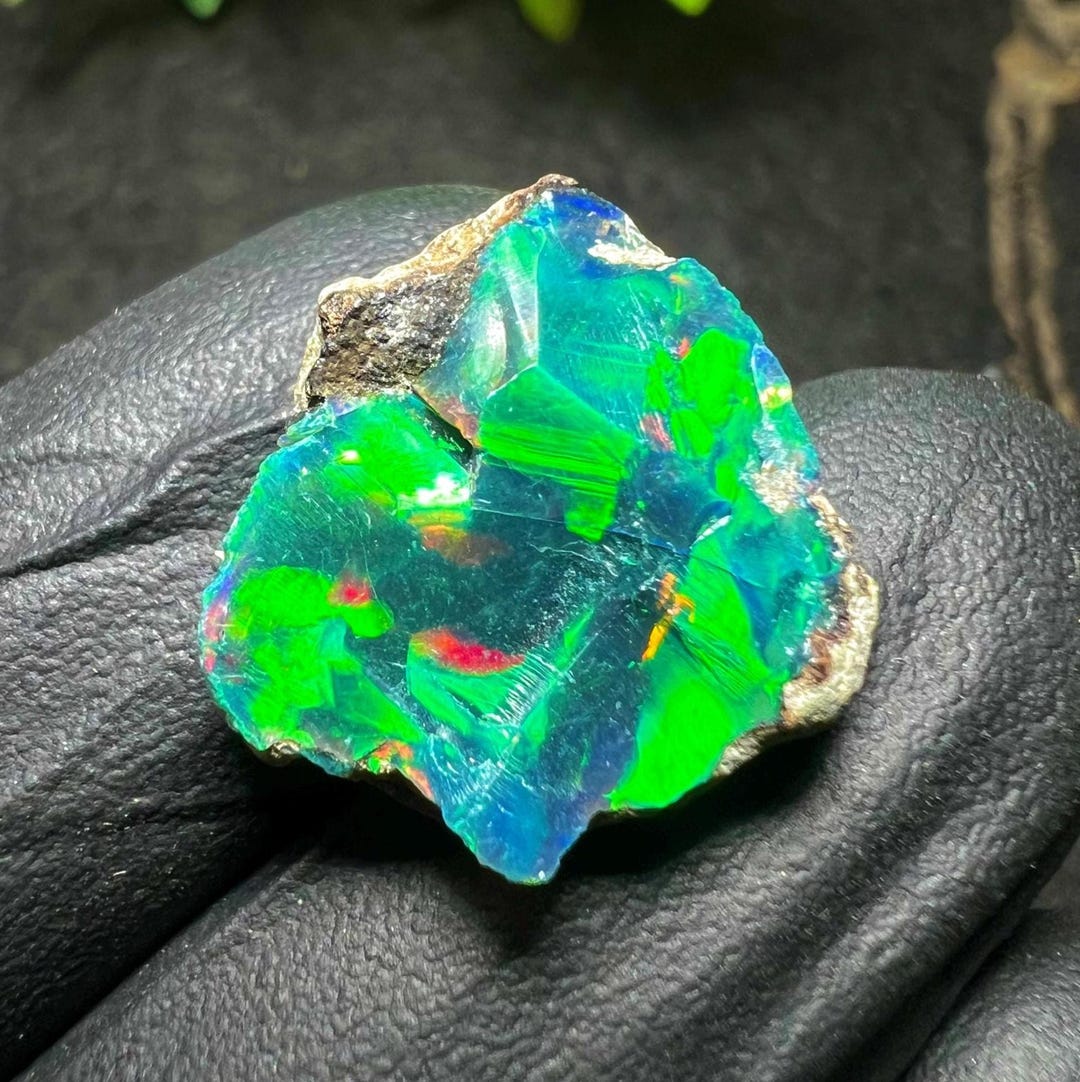 AAA Ethiopian Black Opal Rough: Green Flashy Fire, October Birthstone ...