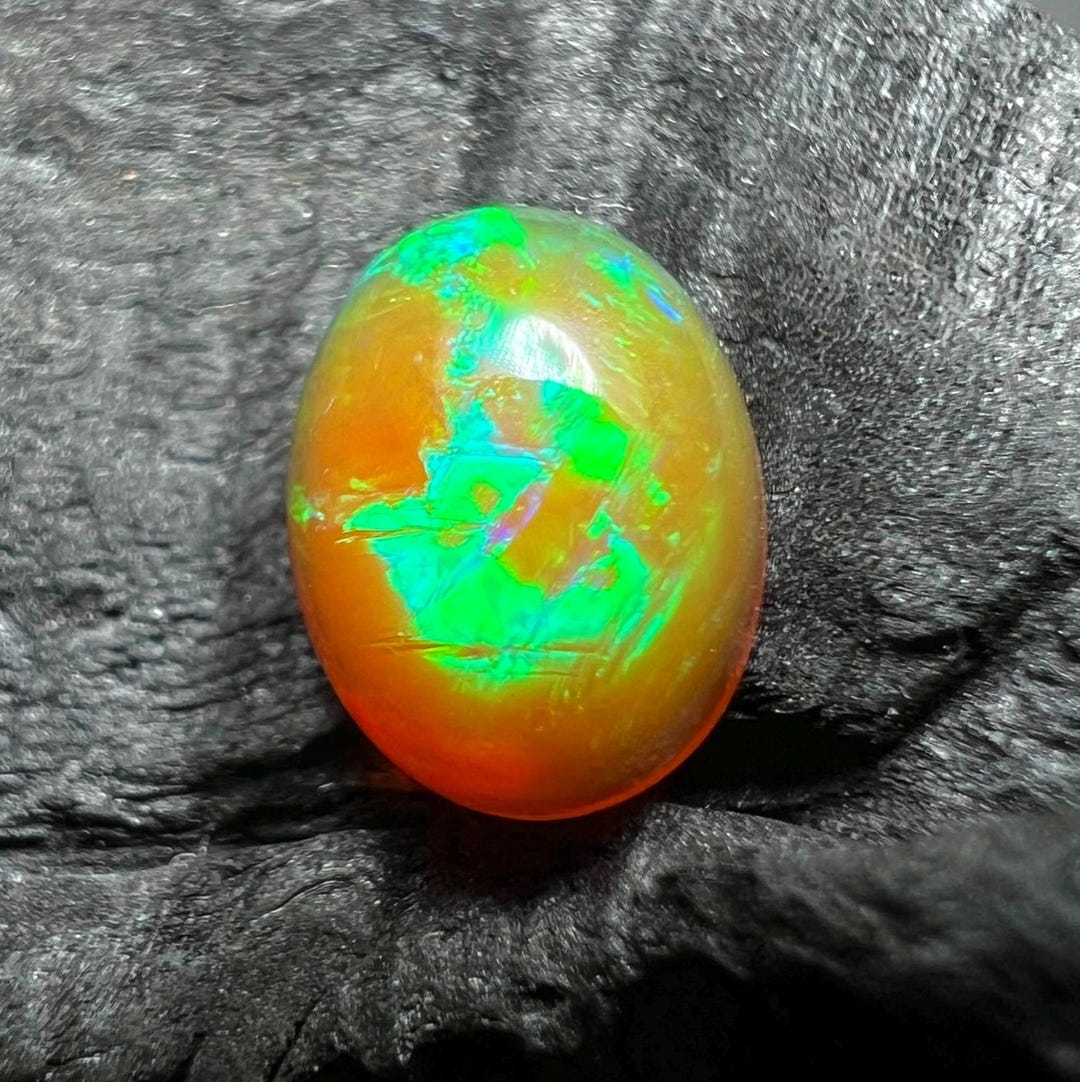 Ethiopian Fire Opal Cabochon: Oval Rainbow Gemstone, 9.50x7mm - Etsy