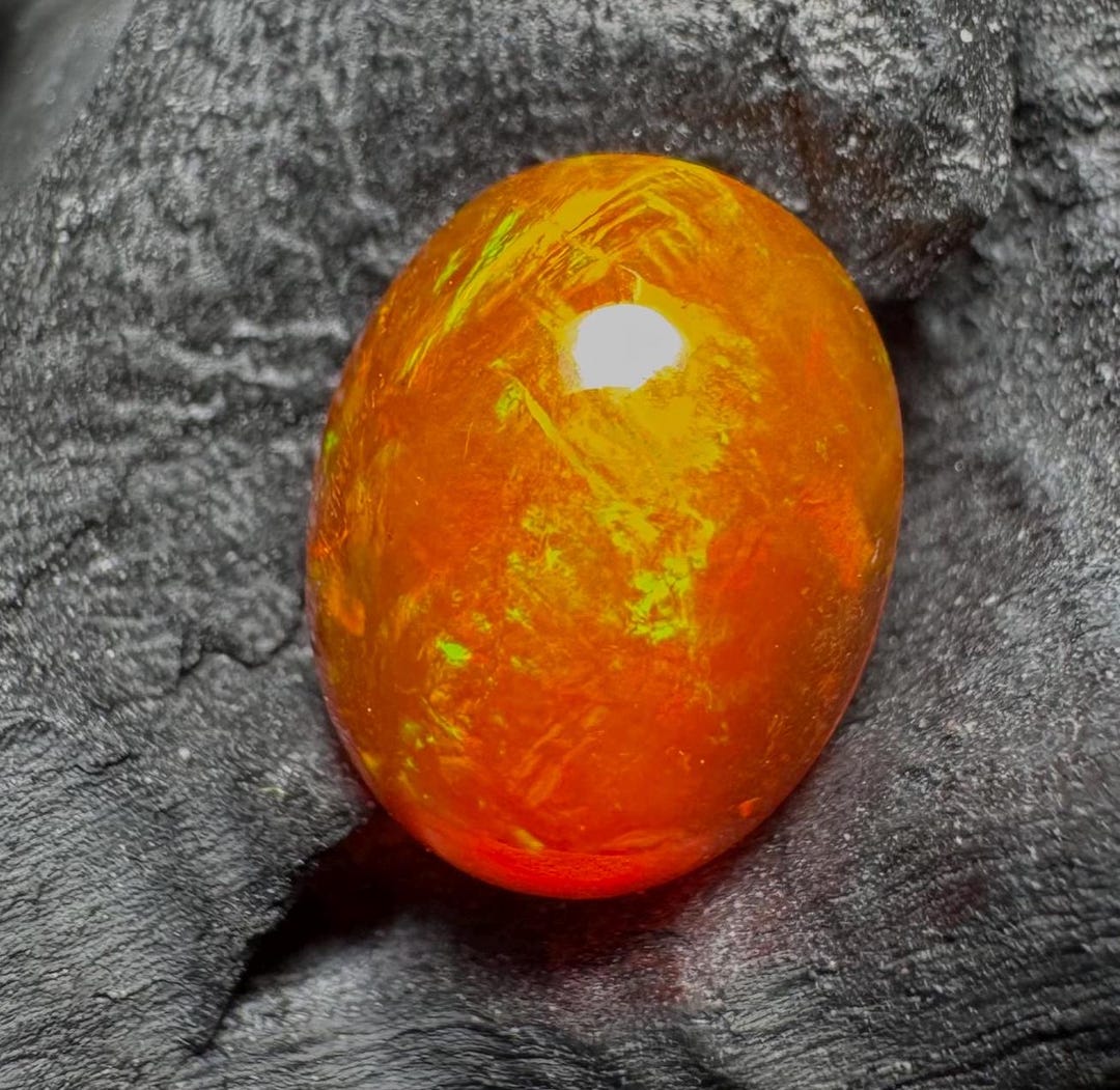 Genuine Ethiopian Welo Opal Cabochon, Orange Fire Gemstone for Jewelry ...