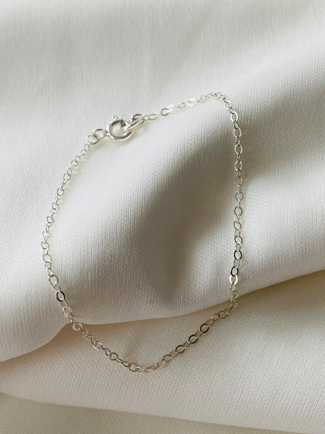 Sterling Silver Chain Bracelet- Dainty Silver Bracelet- Minimalist ...