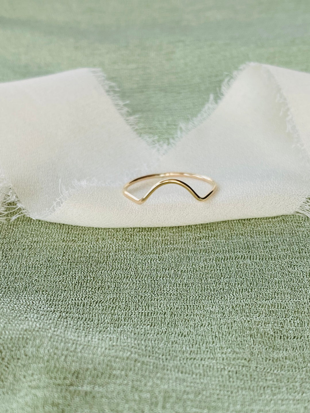 Arch Stacking Ring- Dainty Stacking Ring- Thin Arch Ring- Gold or ...