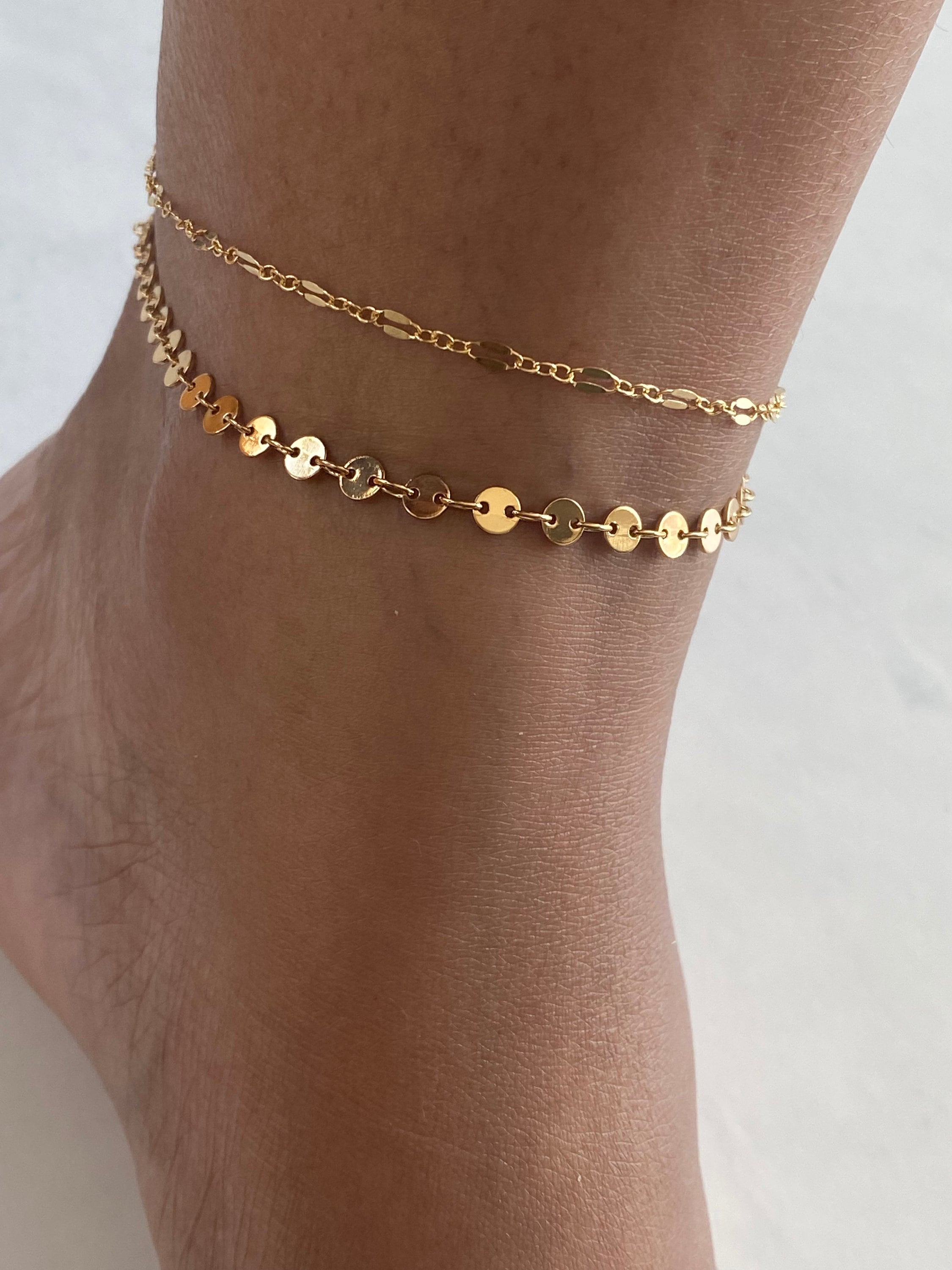 Gold Sequin Anklet 14k Gold Filled Sequin Anklet Womens - Etsy