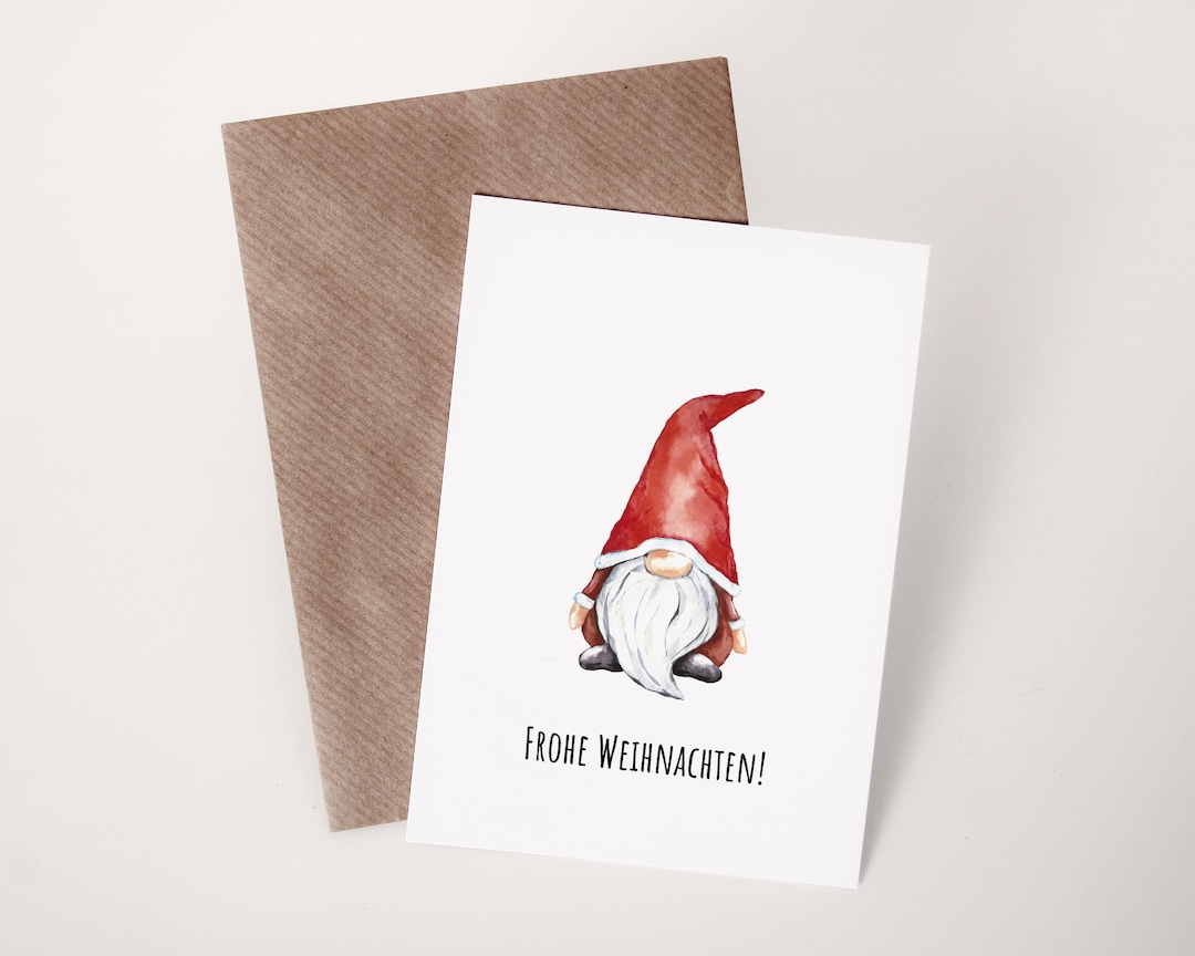 Karte frohe Weihnachten Wichtel Witzige Weihnachtskarte Postkarte Zu ...