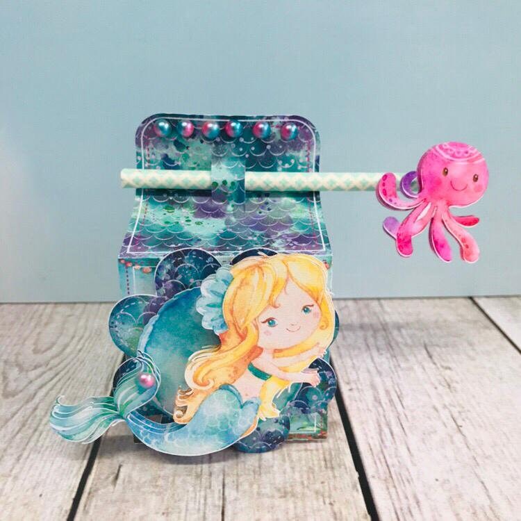 Mermaid - Favors Boxes Personalized, Party Supplies Tags Digital, Cake ...