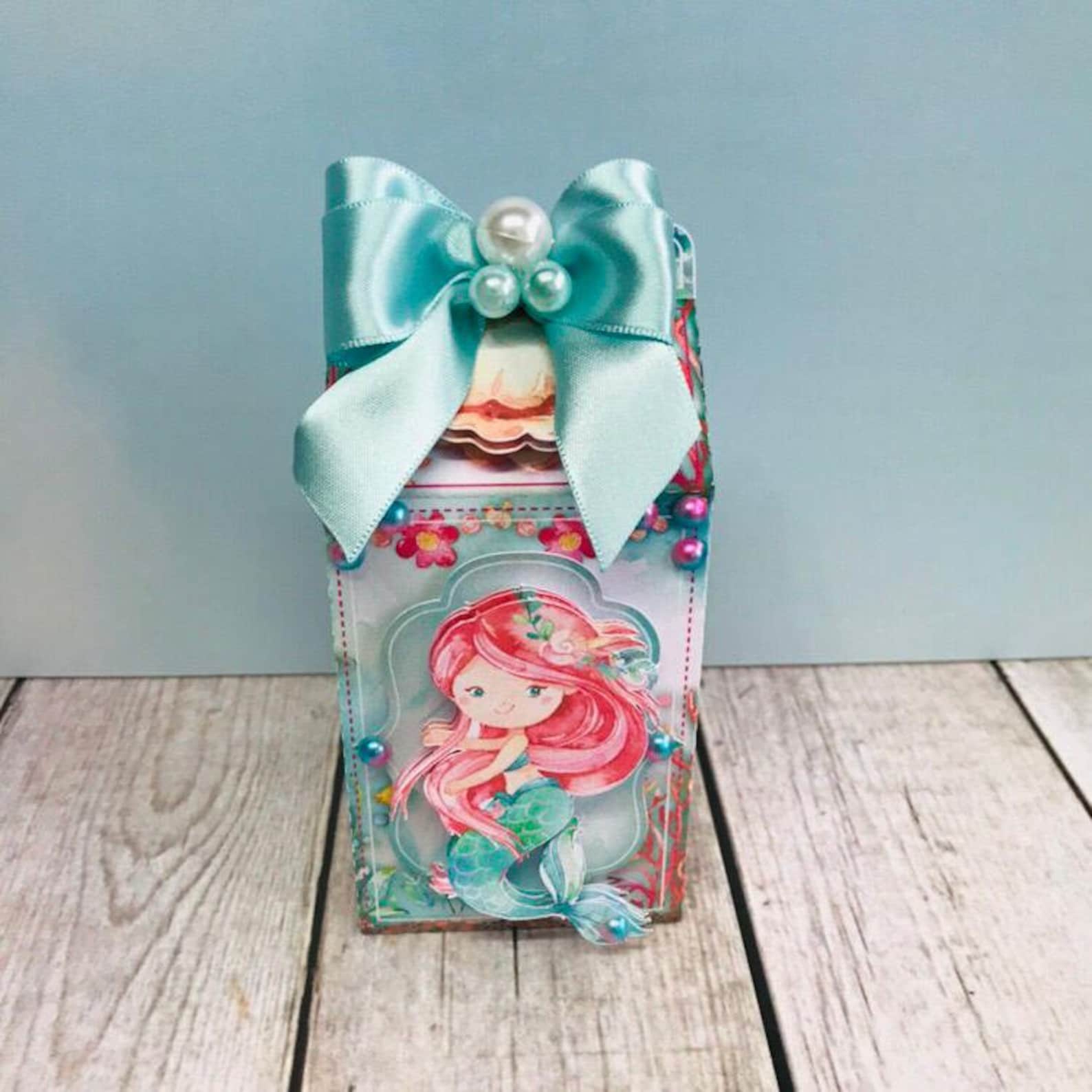 Mermaid - Favors Boxes Personalized, Party Supplies Tags Digital, Cake ...