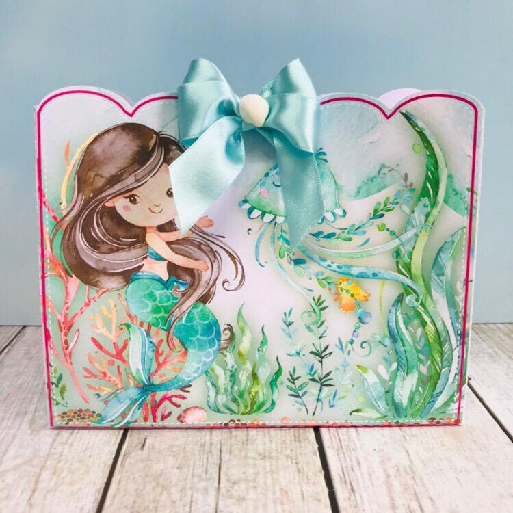 Mermaid - Favors Boxes Personalized, Party Supplies Tags Digital, Cake ...