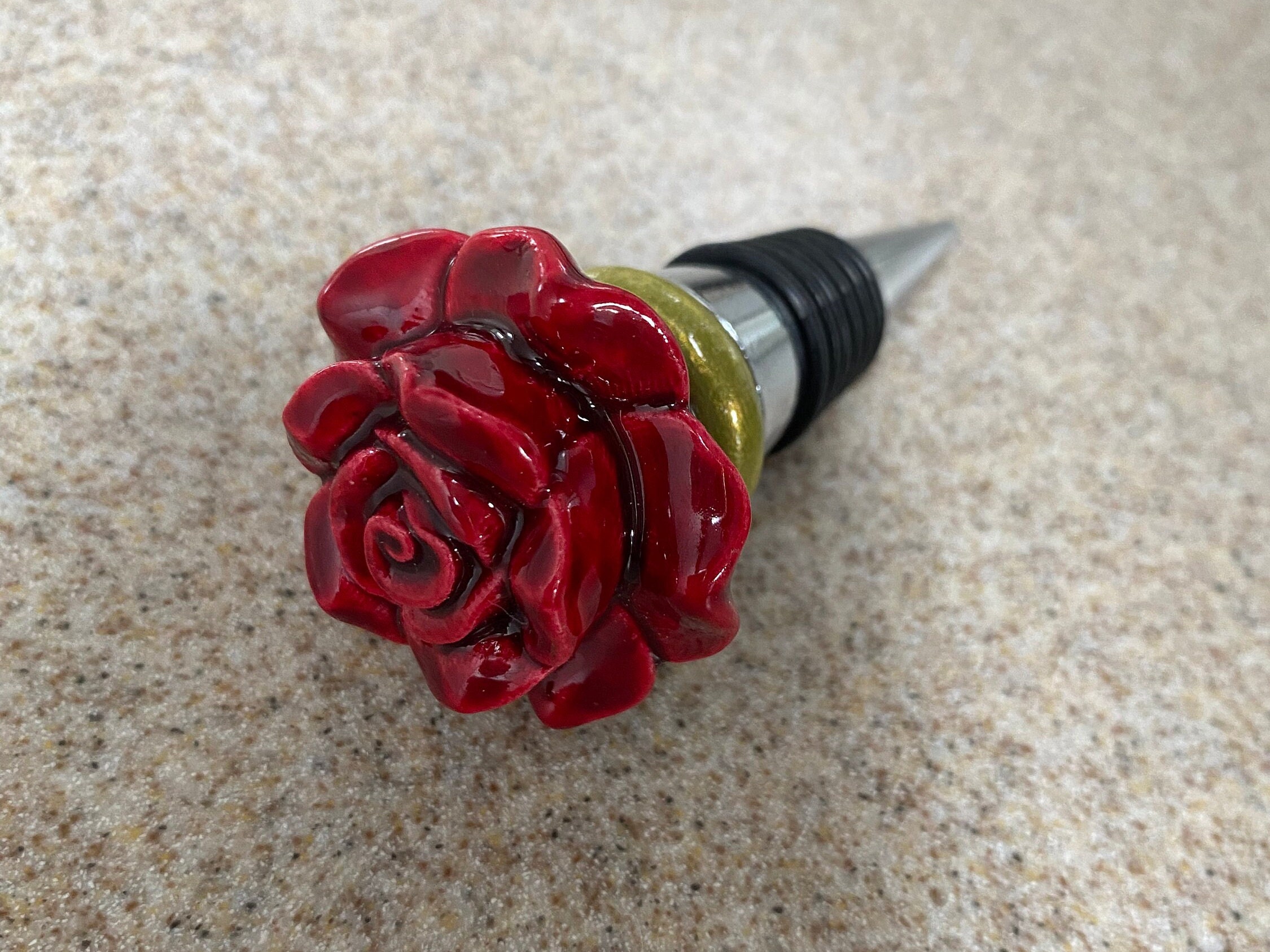 Rose Wine Stopper / Baby Rose Stopper / Floral Bottle Stopper ...