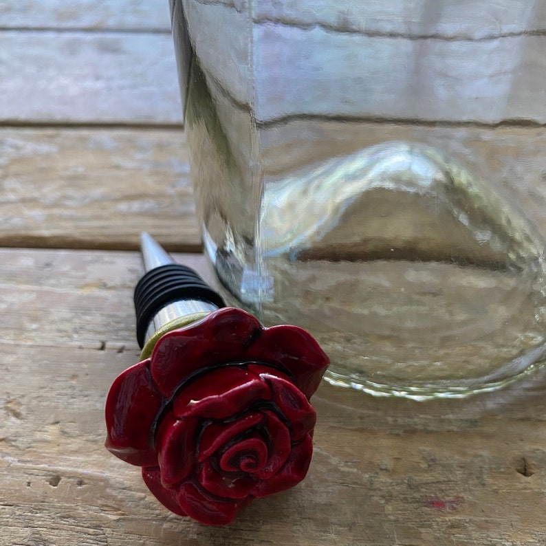 Rose Wine Stopper / Baby Rose Stopper / Floral Bottle Stopper ...