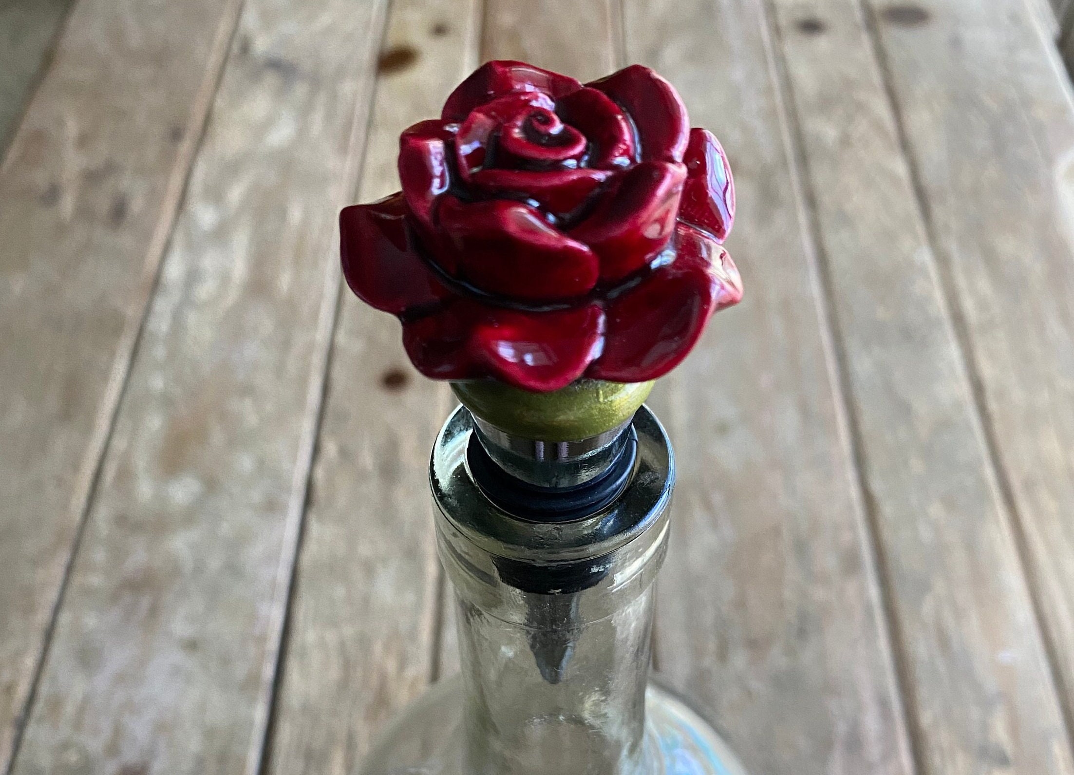 Rose Wine Stopper / Baby Rose Stopper / Floral Bottle Stopper ...