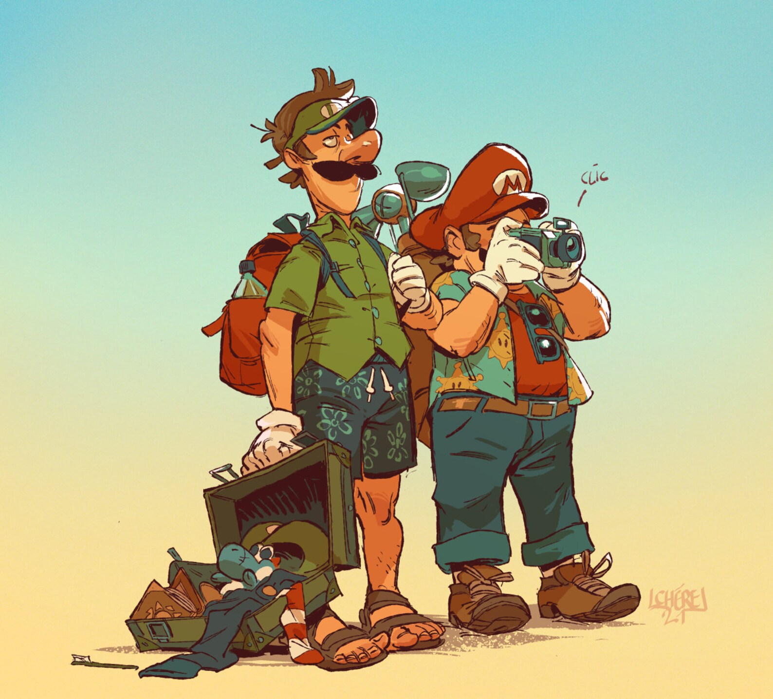 Summer Mario Bros. Postcards Prints - Etsy