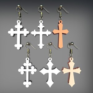 16 Cross Earrings Template Laser Cut Files Digital Download Earring ...