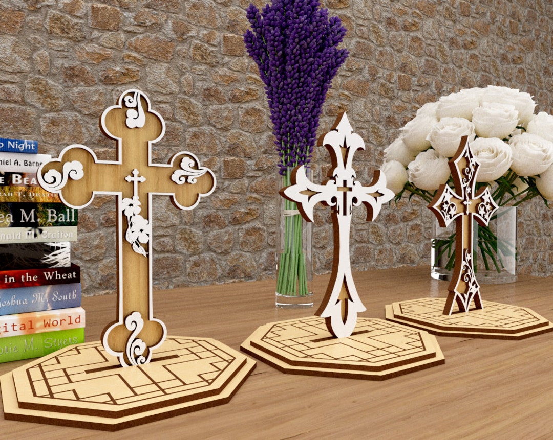 EASTER Laser Cut Cross File |cross Decor for Table |digital Christian ...