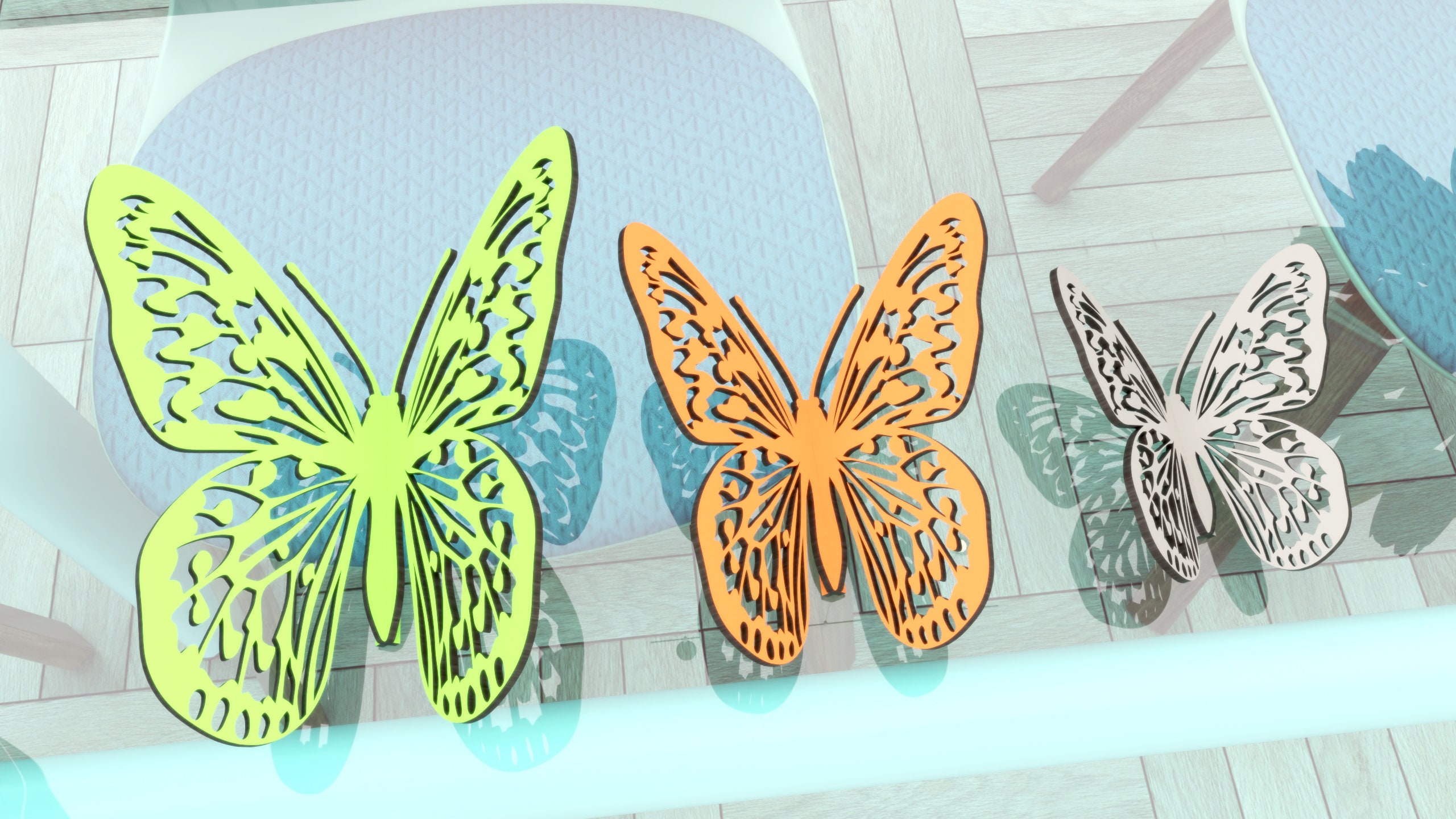 3D Butterfly set of 9-SVG Dxf Pdf Cdr Ai Digital Download for - Etsy UK