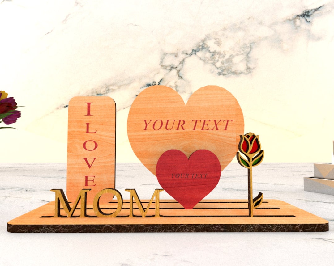 Mother Day Gift With Laser Cut Files Mom Day Gift From Daughter and Son ...